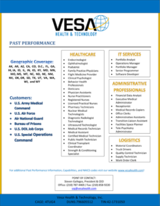 Gov Solutions Past Performance | Vesa Health & Technology